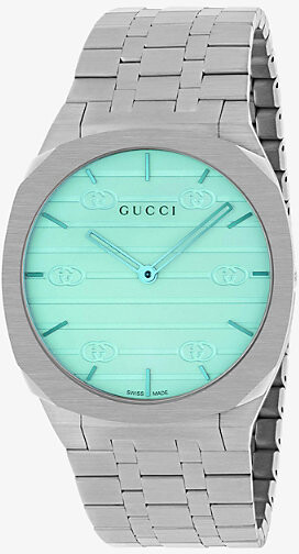 Gucci Mens Blue YA163409 25H stainless steel quartz watch 1 Size ...