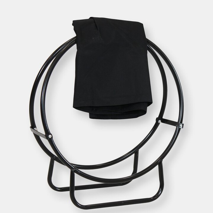 Sunnydaze Decor 24in Steel Firewood Log Hoop Rack Holder with Black ...