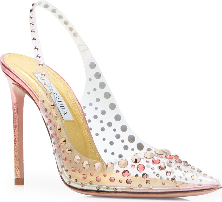 Aquazzura Starburst Crystal Clear Slingback Pump - ShopStyle
