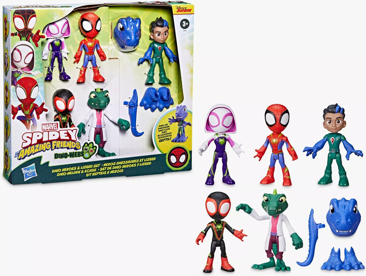 Spidey And His Amazing Friends Marvel Dino-Webs Dino Heroes & Lizard ...