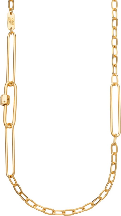 Scream Pretty - Gold Mismatched Long Link Carabiner Chain Necklace ...