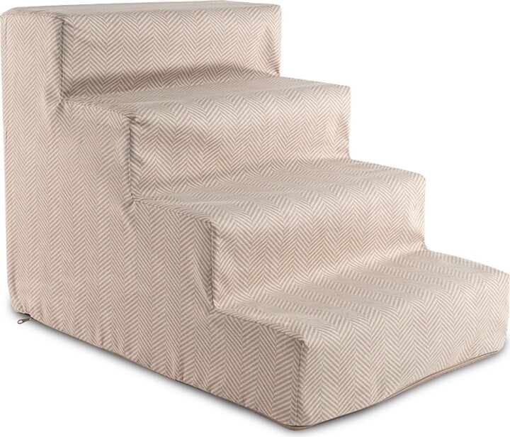 Precious Tails Herringbone High Density Foam 4 Steps Pet Dog Stairs ...