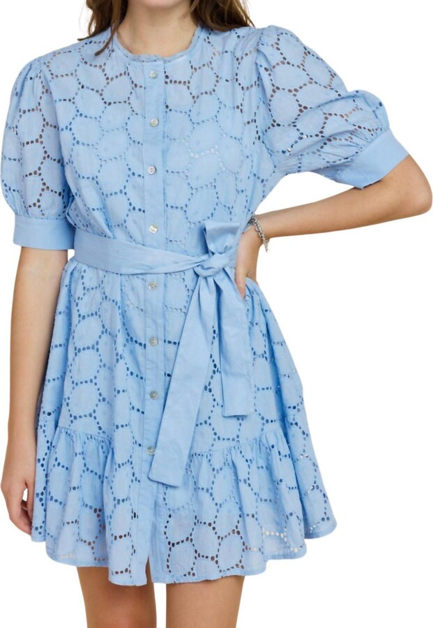 Sofia Collections Kallie Mini Dress In Celeste - ShopStyle