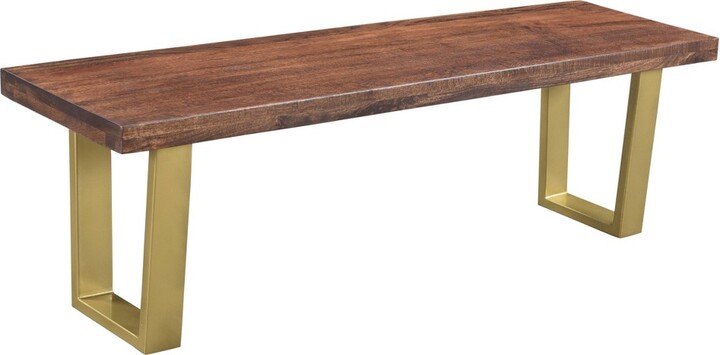 Lark Mango Wood Dining Bench Gold/Brown - Timbergirl - ShopStyle