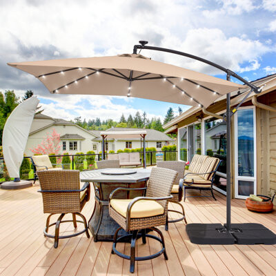 Arlmont & Co. Doraine 98.4'' Square Lighted Cantilever Umbrella - ShopStyle