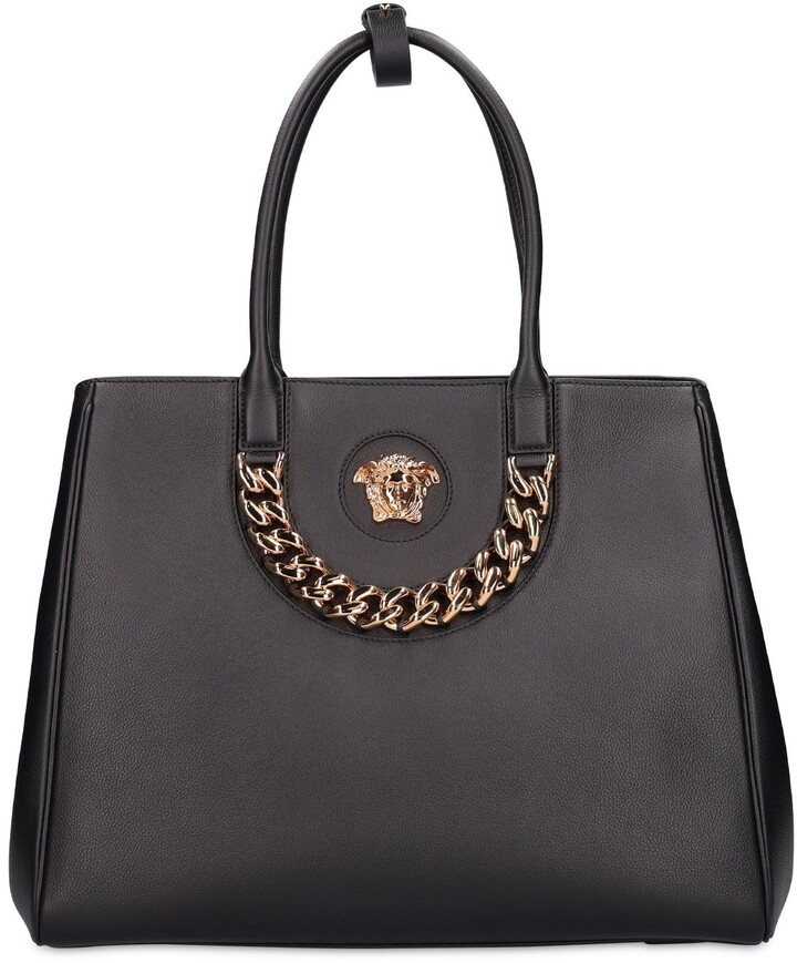Versace Large Medusa leather tote bag - ShopStyle