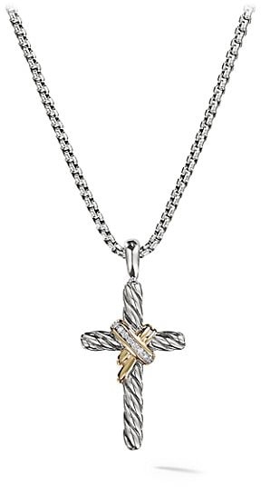 David Yurman Cable Collectibles X Crossover Cross With Diamonds & 14K ...