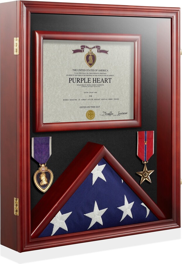 Reminded Military Medal, Certificate and 3x5 ft. Flag Shadow Box ...