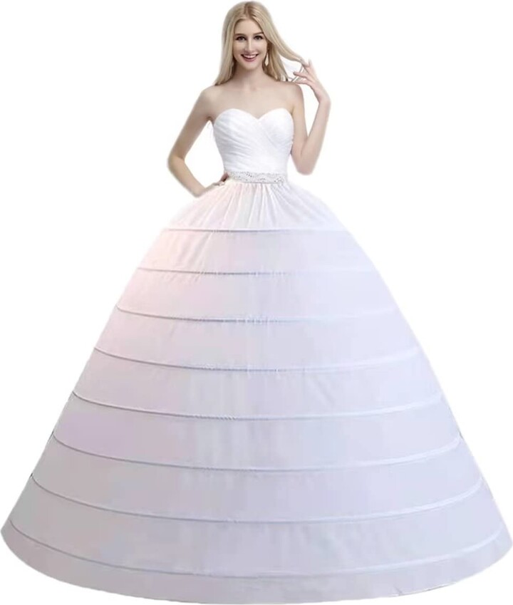 Hoseirty Women's 8 Hoops White Super Puffy Petticoat Half Slip Skirt ...