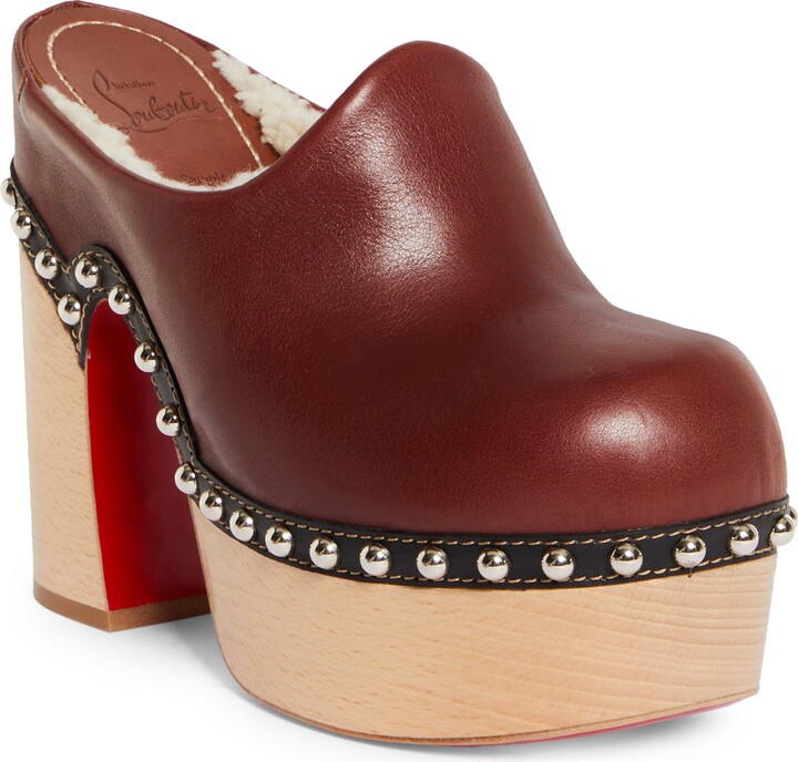 Christian Louboutin Joan Genuine Shearling Lined Platform Clog - ShopStyle