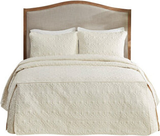 TONY'S APPLIANCES 3 Piece Split Corner Pleated Quilted Bedspread ...