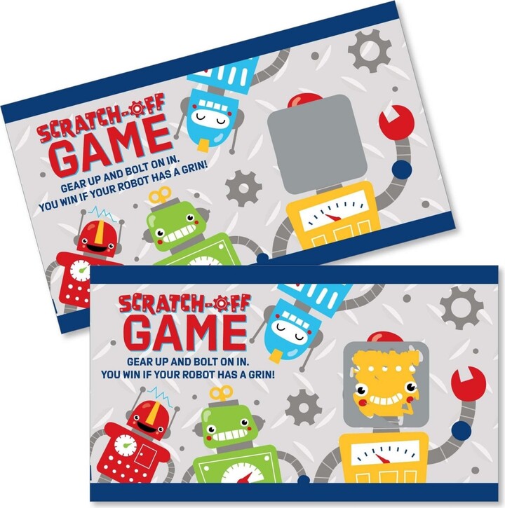 Big Dot Of Happiness Gear Up Robots - Birthday Party or Baby Shower Game Scratch Off Cards - 22 ...