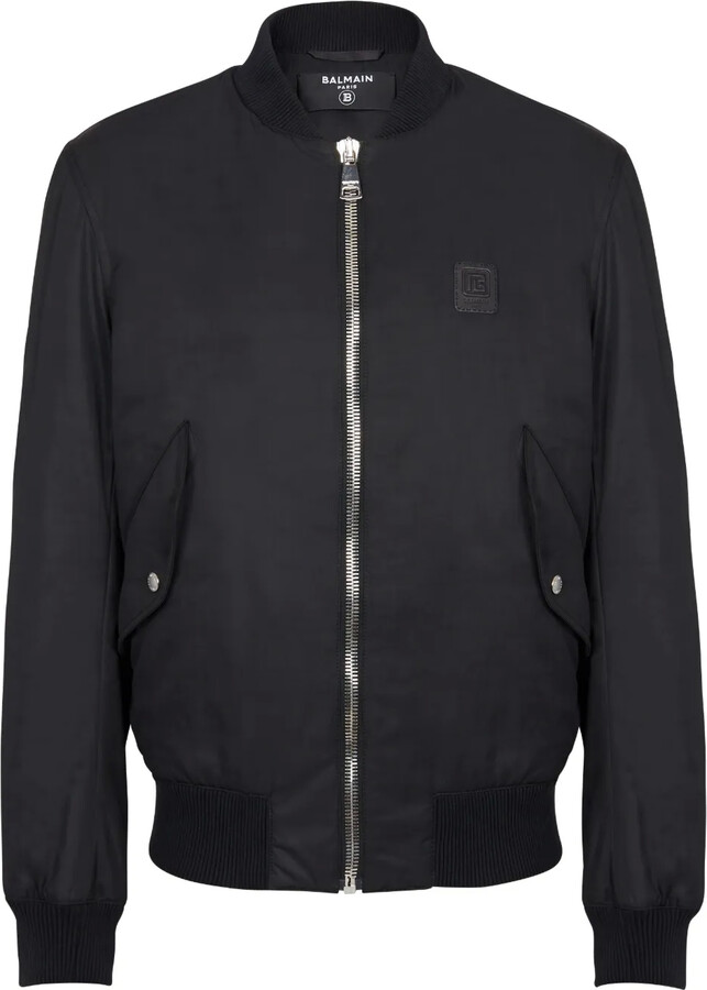 Balmain Logo-Patch Bomber Jacket - ShopStyle