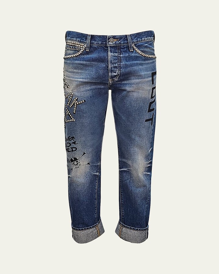 Cout De La Liberte Men's Bobby Freaky Studded Selvedge Jeans - ShopStyle