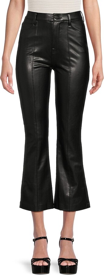 7 For All Mankind High Rise Slim Kick Vegan Leather Pants - ShopStyle