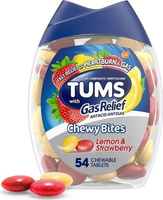 Tums Chewy Bites with Gas Relief Extra Strength Chewable Antacid for ...