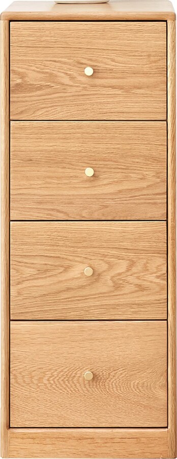 conforliving 4 Drawers Solid Oak Bedside Table Chest Storage Cabinet ...