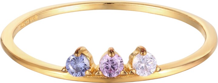 SEOL + GOLD - 22Ct Gold Vermeil Ombre Triple Cz Ring - ShopStyle