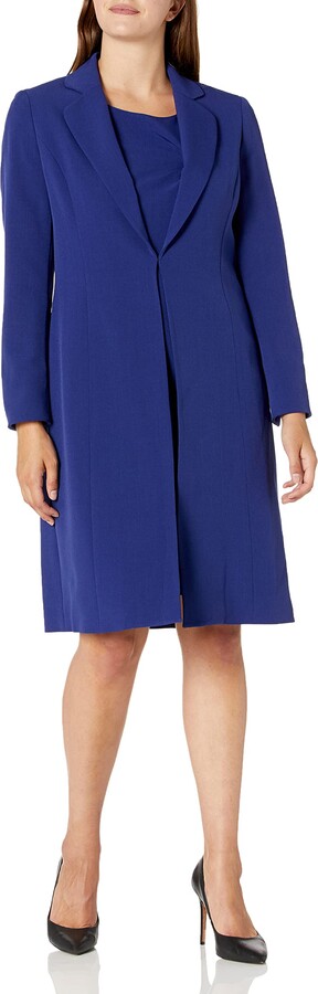 Le Suit Women's Stretch Crepe Notch Collar Topper Dress Suit - ShopStyle