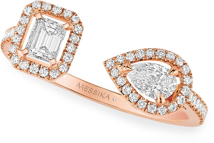 Messika My Twin Ring in 18k Rose Gold and Diamonds - ShopStyle