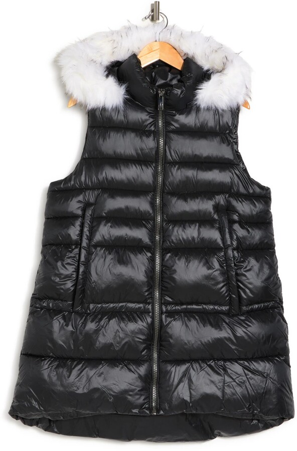 Sam Edelman Faux Fur Trim Hooded Puffer Vest - ShopStyle Shoes