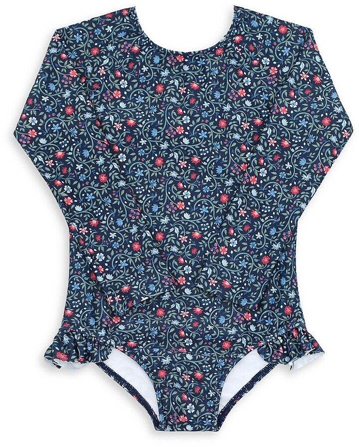 Minnow Swim Little Girls' Midnight Vineyard One-Piece Rashguard - ShopStyle