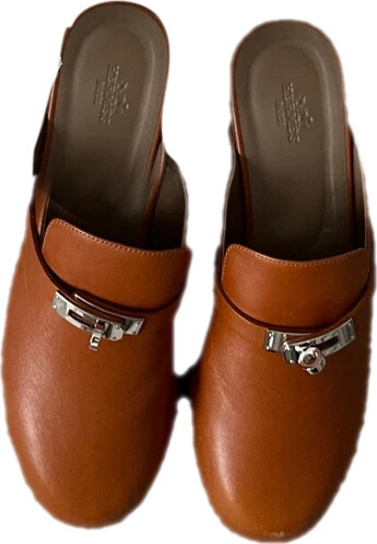 Hermes Carlotta leather mules & clogs - ShopStyle