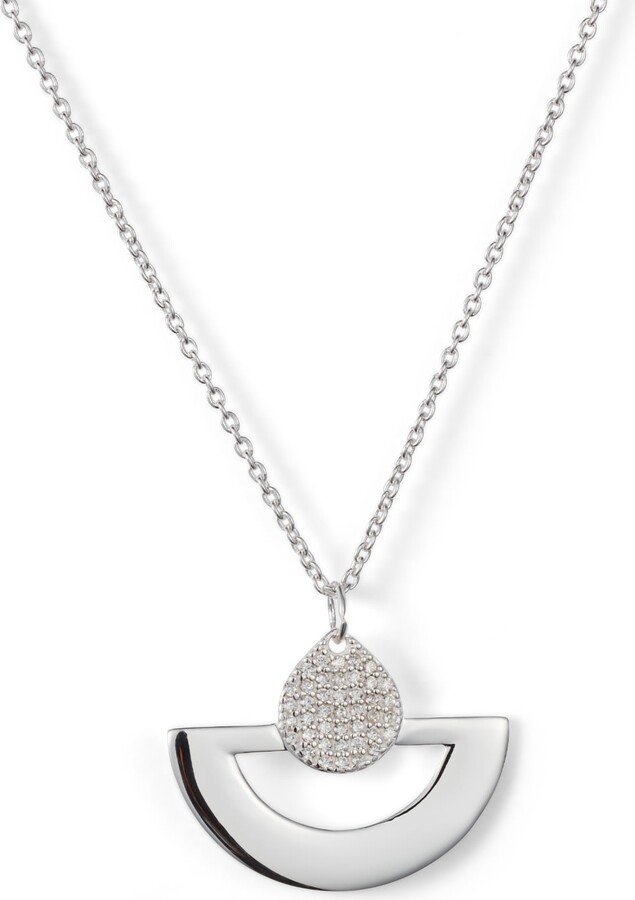 Toolally Women's Mini Fan Pendant Necklace - Sterling Silver - ShopStyle