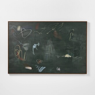 Threshold designed w/Studio McGee 60"x40" Dark Abstract Framed Wall Art ...