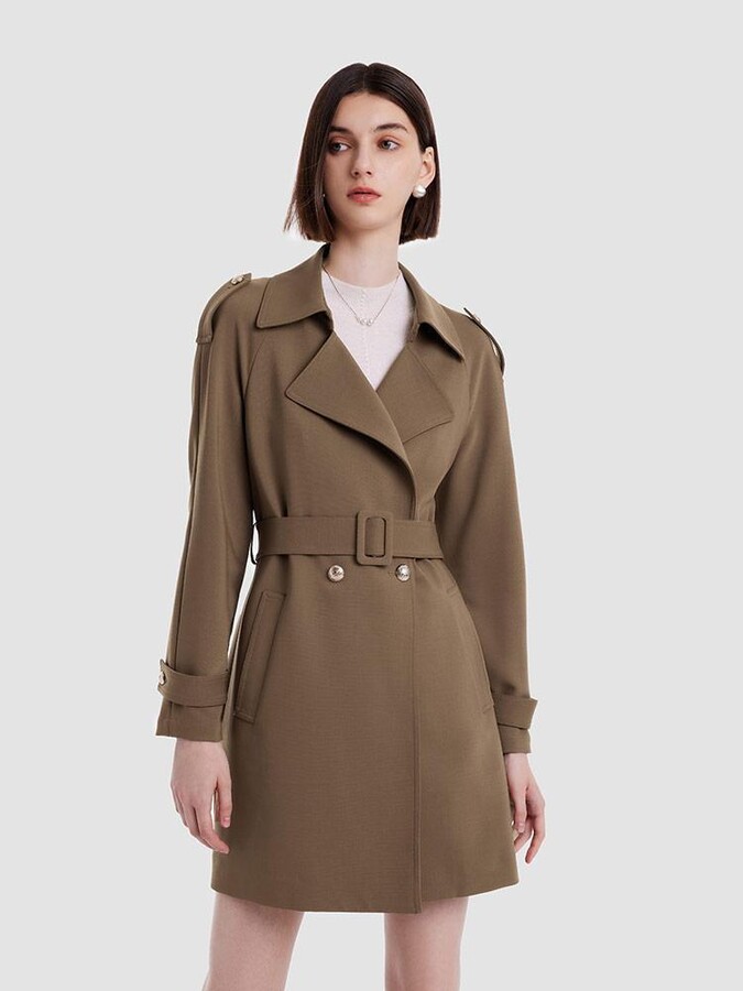 GOELIA Double Layer Worsted Woolen Women Trench Coat - ShopStyle
