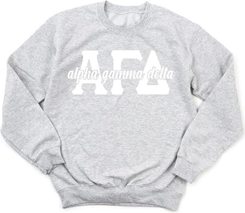 Kite and Crest Alpha Gamma Delta Sweatshirt - Alpha Gam Sliced White ...