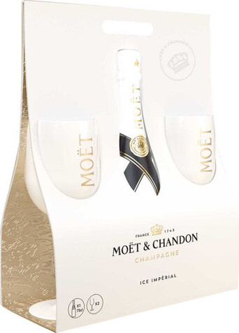 Moët & Chandon - Moet & Chandon Ice Imperial Champagne NV & Glasses ...