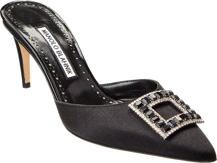 Manolo Blahnik Latexamu 70 Satin Mule - ShopStyle