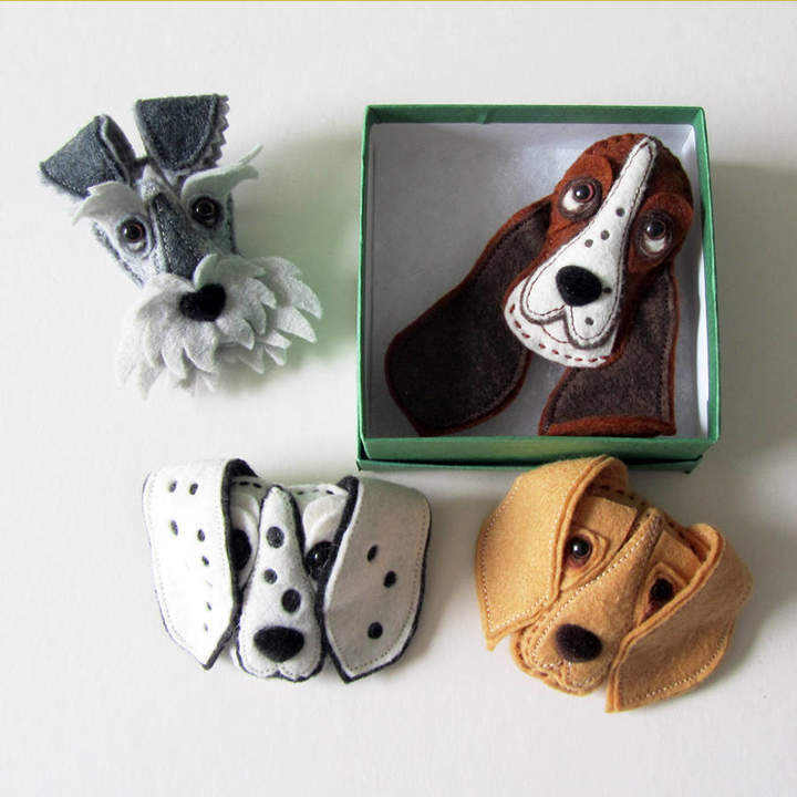 TheBigForest Handmade Felt Dog Brooch - ShopStyle Pins