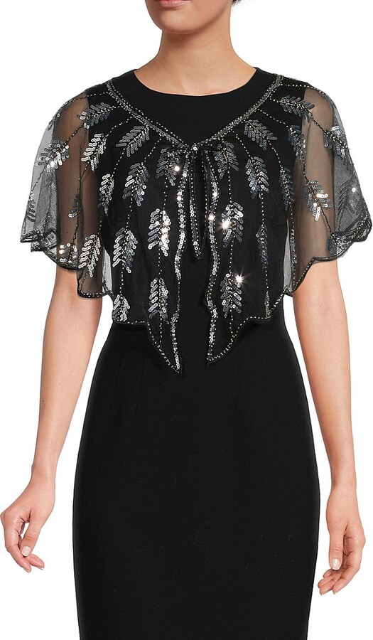 Saachi Sequinned Capelet - ShopStyle Tops