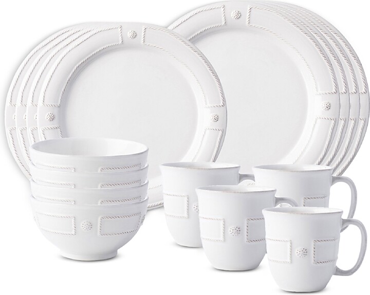 Juliska French Panel Whitewash 16 Piece Dinnerware Set, Service for 4 ...