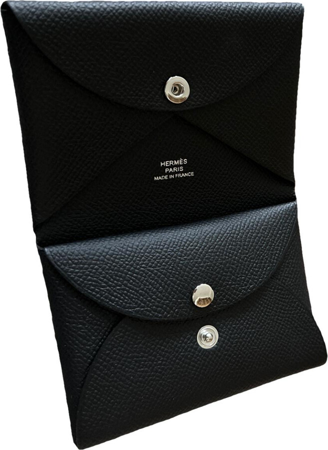 Hermes Calvi leather card wallet - ShopStyle