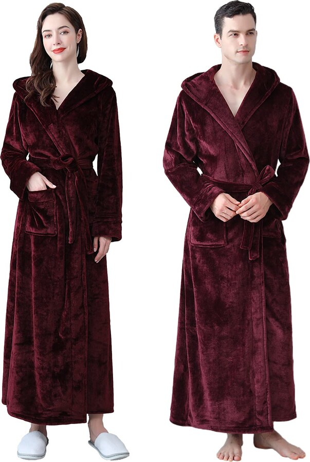 ZAPZEAL Dressing Gown Women with Hood Luxurious Fluffy Unisex Nightwear ...