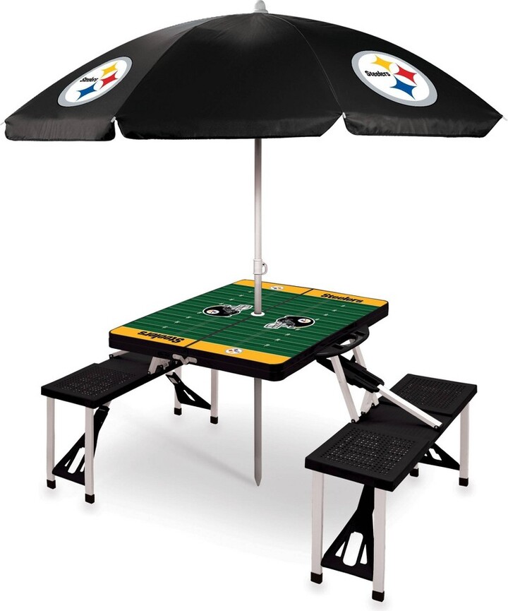NFL Pittsburgh Steelers Portable Folding Table with Seats and Umbrella ...