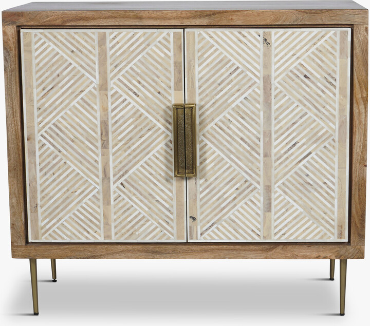 Libra Interiors Linden Bone and Mango Wood 2 Door Cabinet - ShopStyle ...