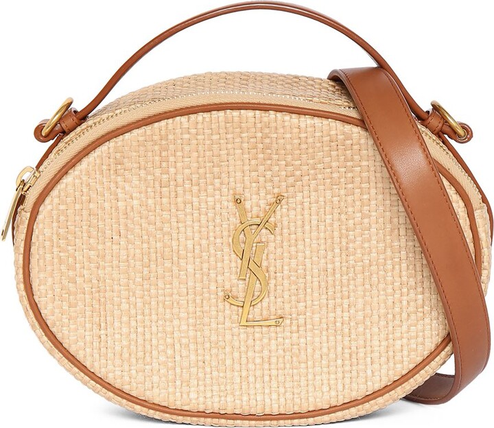 Saint Laurent Cassandre raffia camera bag - ShopStyle