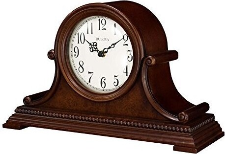 Bulova B1514 Asheville Tambour Quartz Harmonic Solid Wood Mantel Clock ...