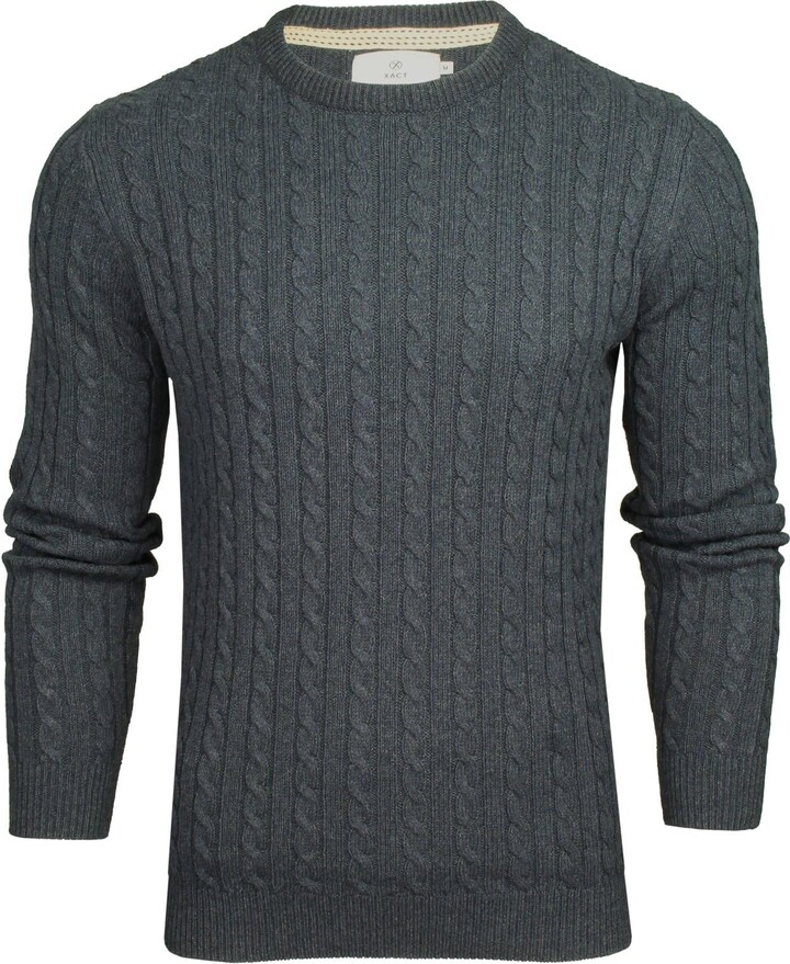 Xact Men's Sustainable Cotton Rich Cable Knit Jumper (Navy) XXL - ShopStyle