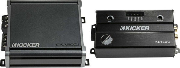KICKER CX800.1 Mono Amplifier & 47KEYLOC Smart Line Output Converter ...
