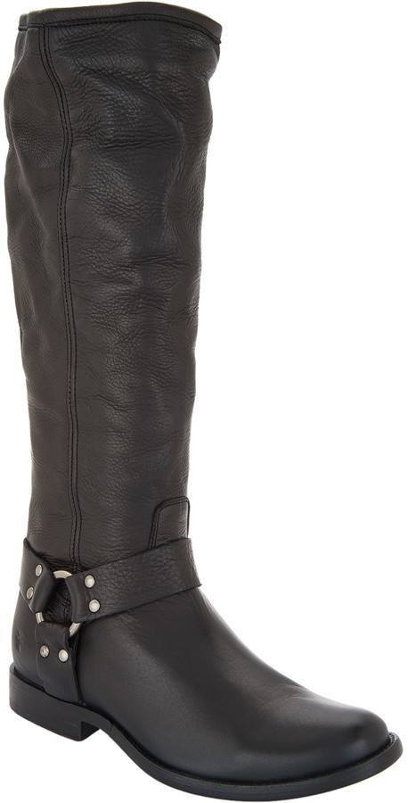 Frye Wide Calf Leather Tall Shaft Boots - Phillip Harness - ShopStyle