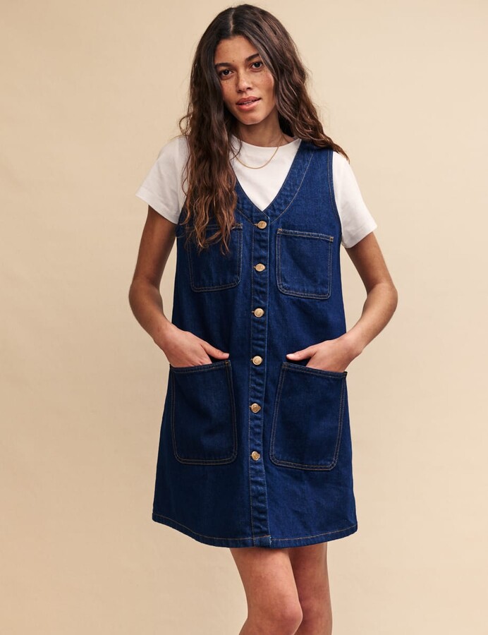 Nobody's Child Dark Denim Pinafore Kacey Mini Dress - ShopStyle