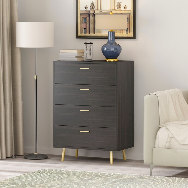 FAMAPY Modern 4-Drawer Tall Storage Chest Dresser - ShopStyle