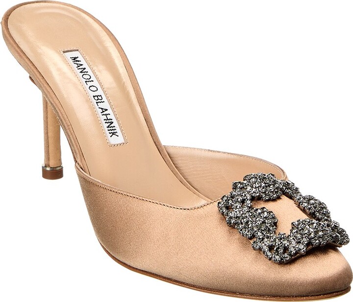 Manolo Blahnik Hangisimu 70 Satin Mule - ShopStyle