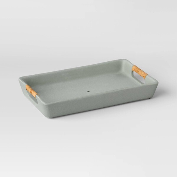 Threshold designed w/Studio McGee Rectangular Earthenware Tray with Cut ...