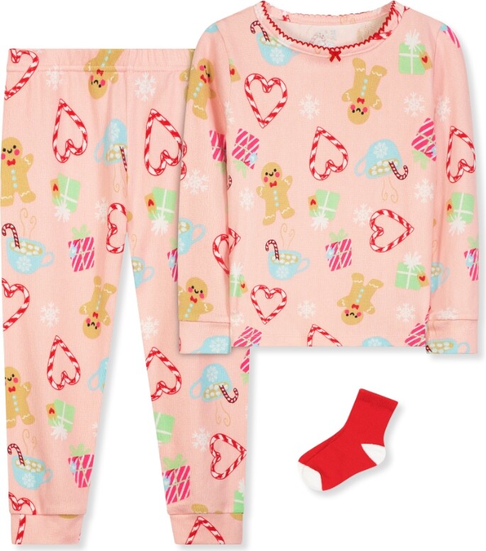 Max & Olivia Baby Girls Christmas Pajamas with Matching Socks, 3 Piece ...